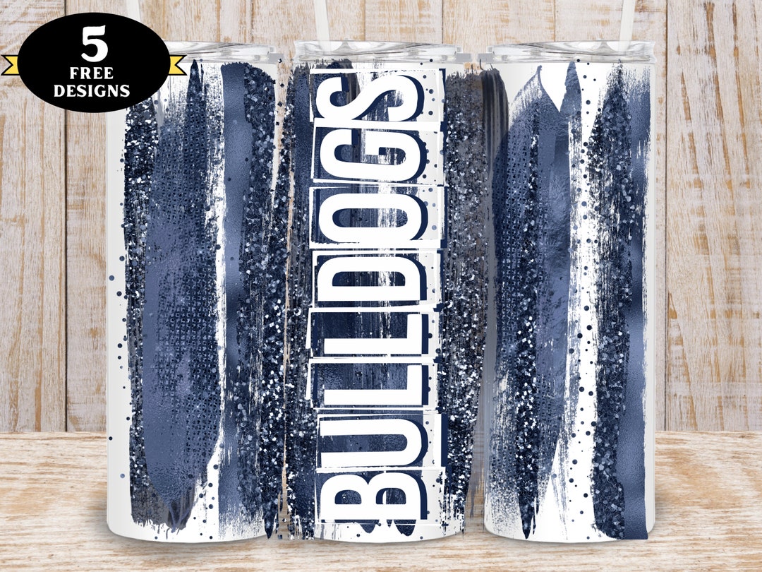 Navy Bulldogs Brush Stroke Tumbler, Bulldogs Brush Stroke Tumbler Png ...