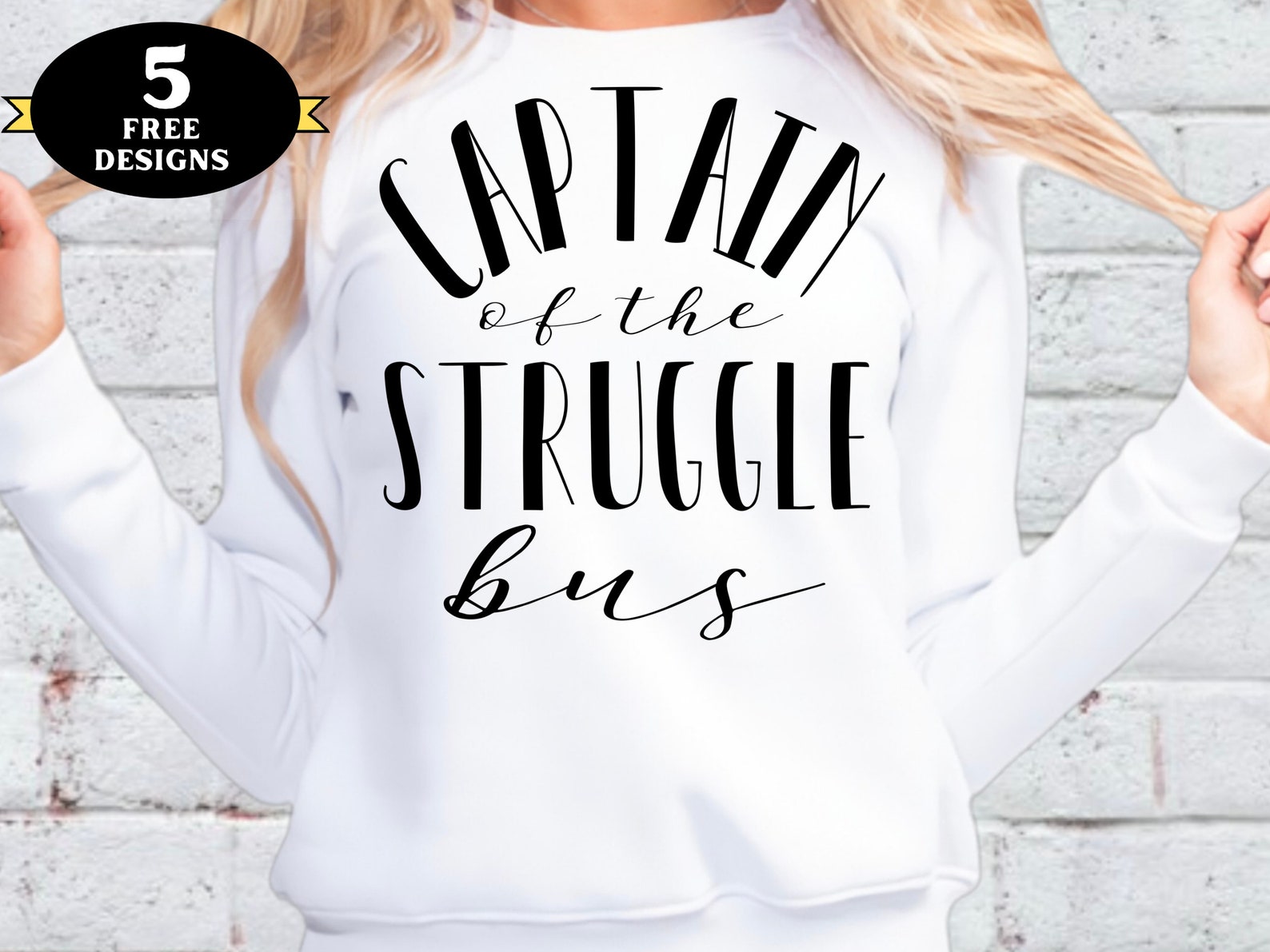 Cute Womens Shirt Png Captain of the Struggle Bus Png Funny - Etsy
