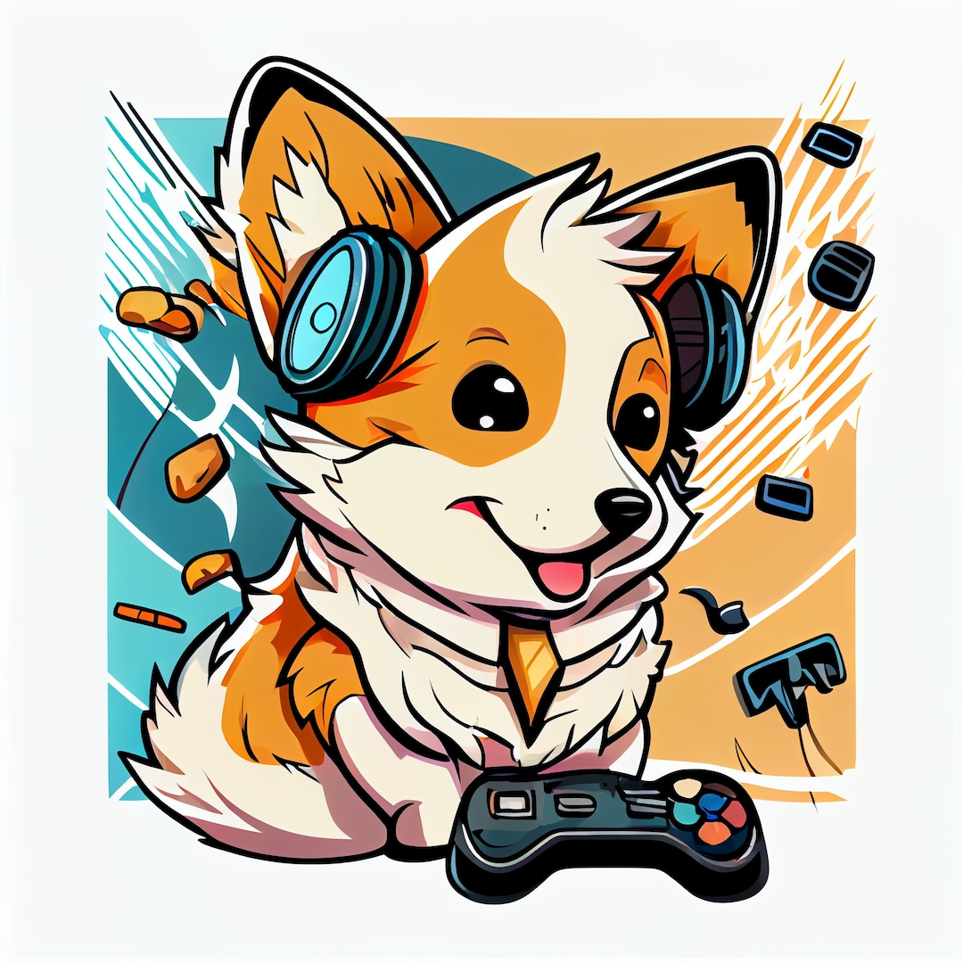 Gamer Corgi Dog Instant Download Digital Art Printable Download Wall ...