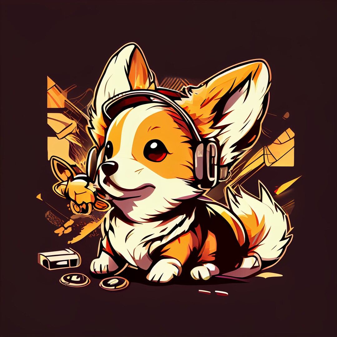 Gamer Corgi Dog Instant Download Digital Art Printable Download Wall ...