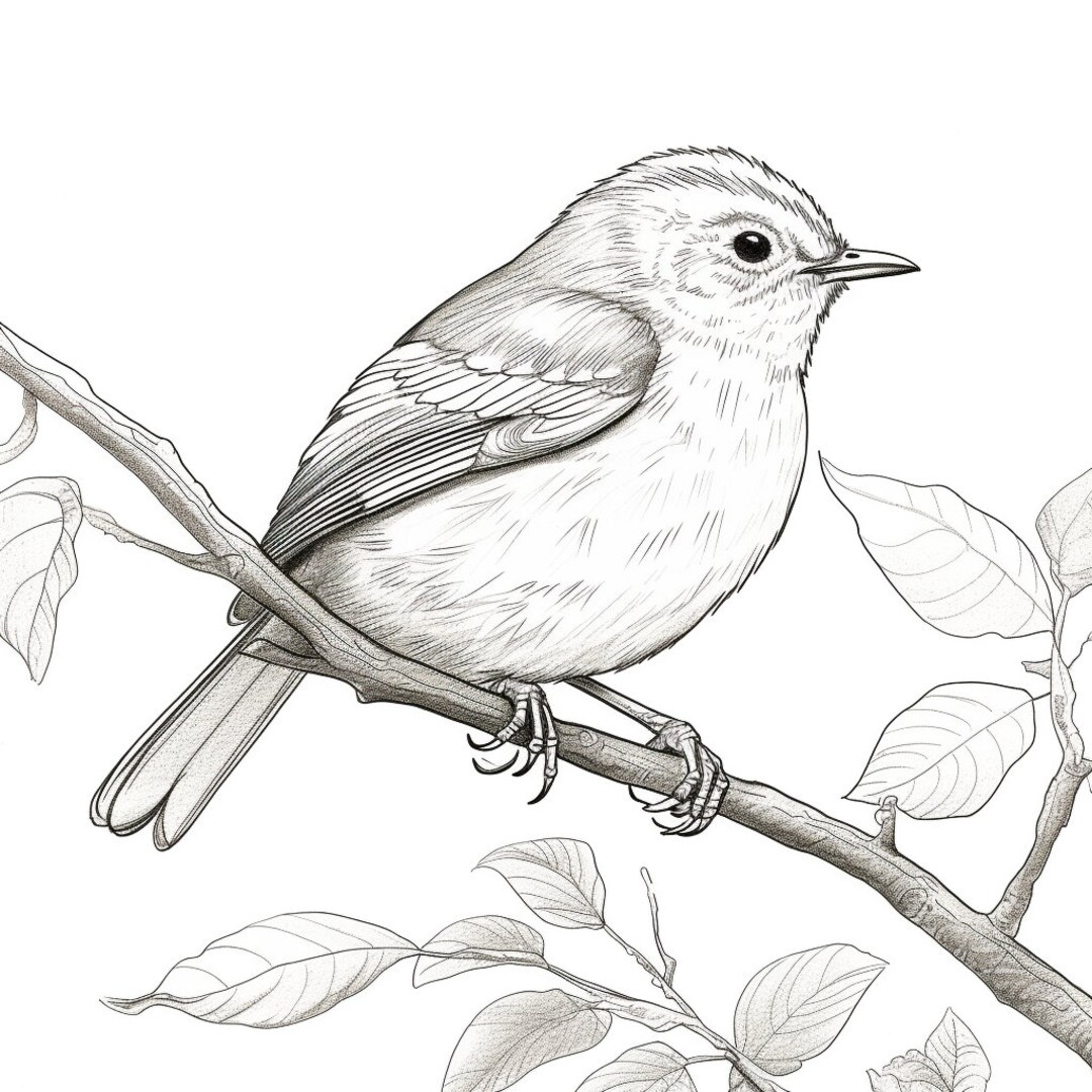 Bird Digital Line Drawing Artwork Instant Download Digital Art ...