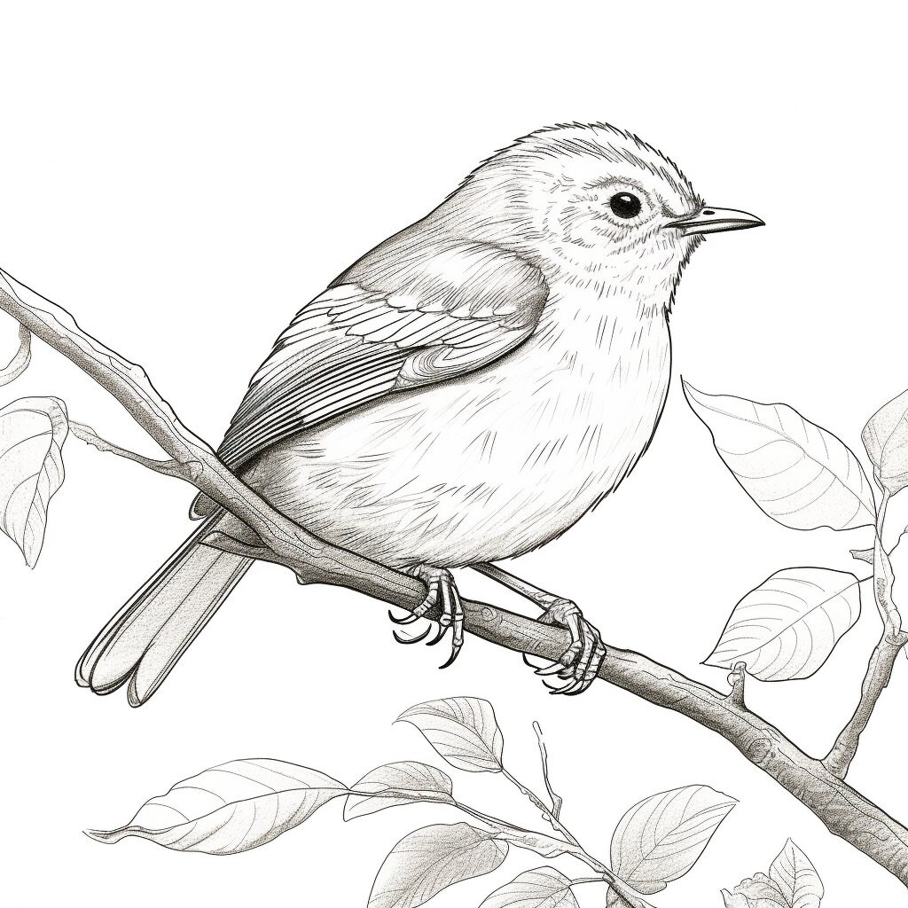 Bird Digital Line Drawing Artwork Instant Download Digital Art ...