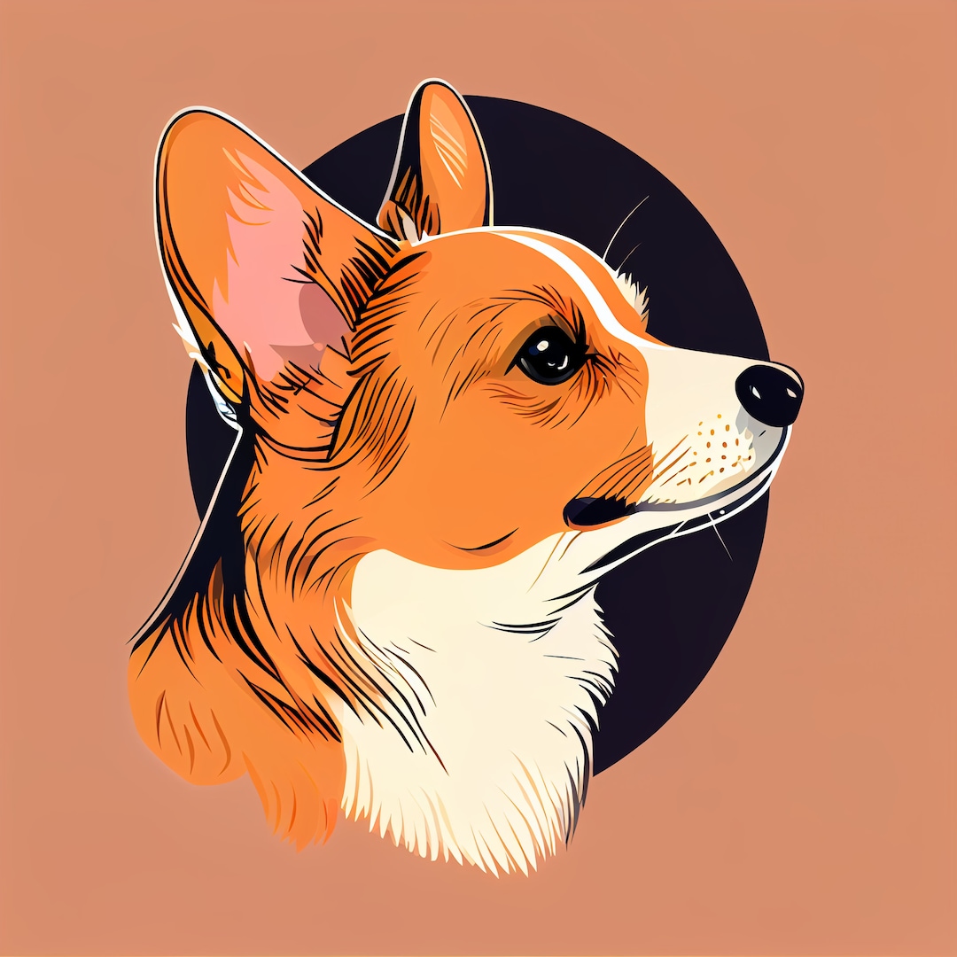 Cute Corgi Dog Instant Download Digital Art Printable Download Wall Art ...
