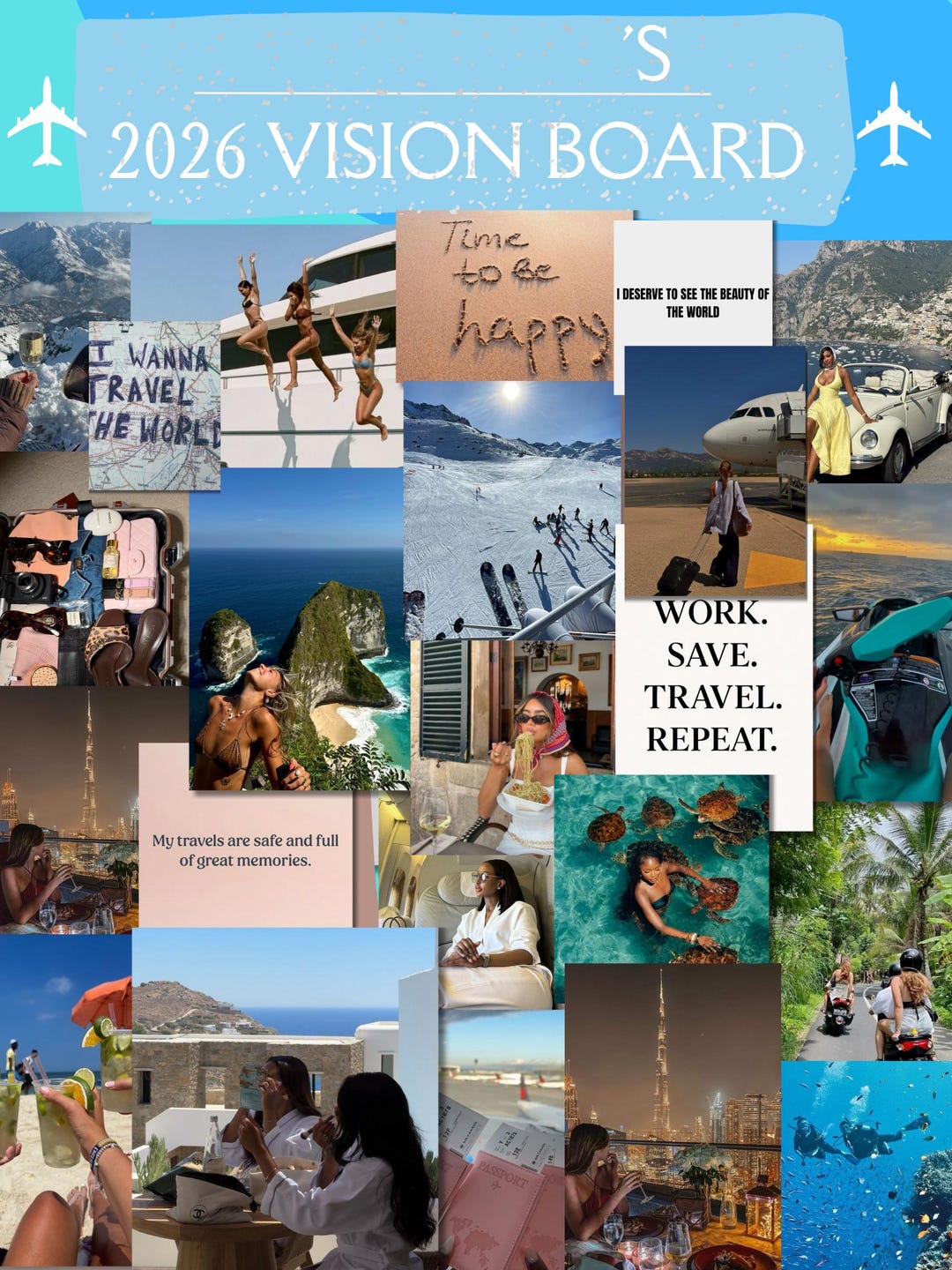 2026 Vacation Vision Board Printables for Women (digital Download) - Etsy