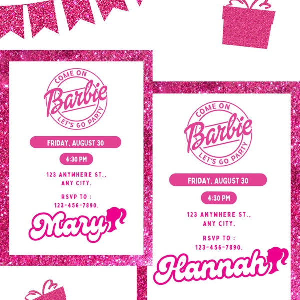 Barbie Invitation - Etsy