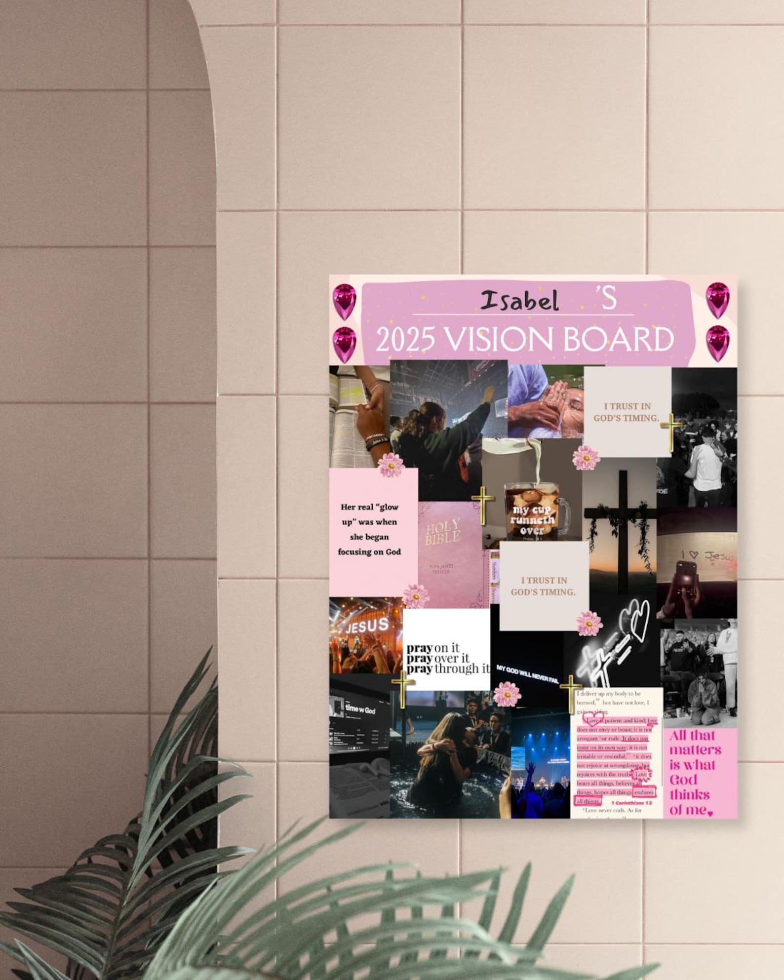 2025 Christian Girl Vision Board: Faith Goals Poster (printable PDF) - Etsy