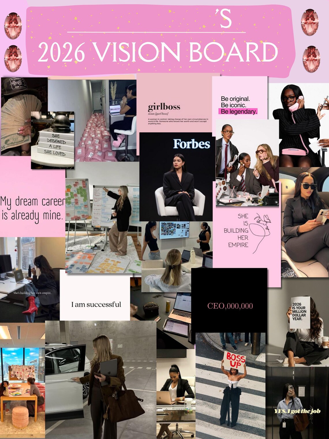 2026 Business/career Vision Board Printables for Women (digital ...