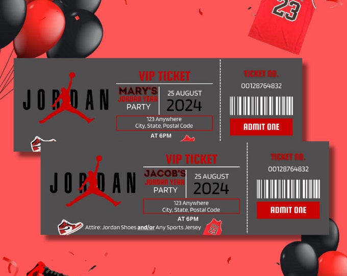 Digital Jordan Party Favor Box Label, Party Favors, Party Bags ...