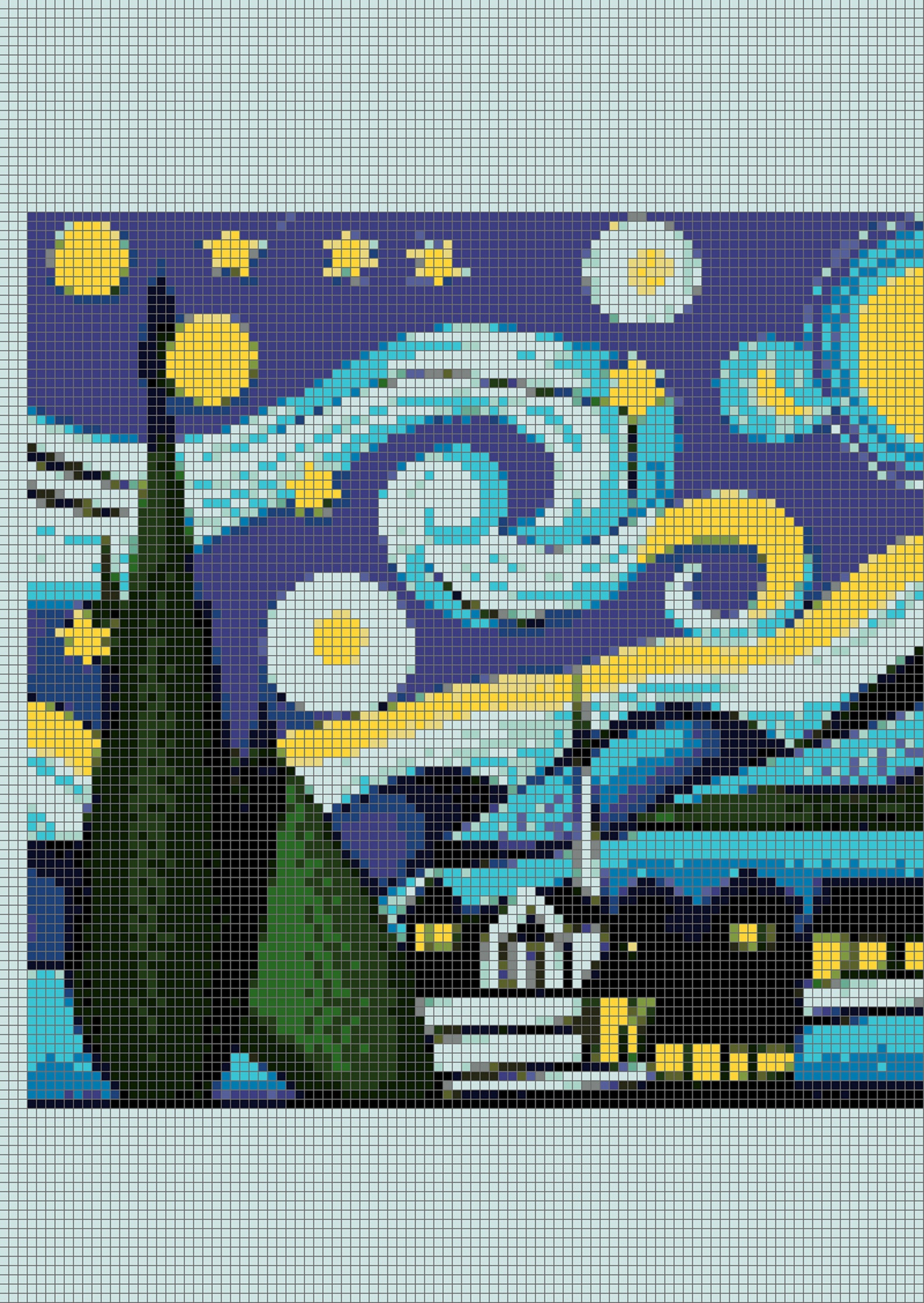 Cross Stitch Pattern, Starry Night My Version, Download, Best, Pdf ...