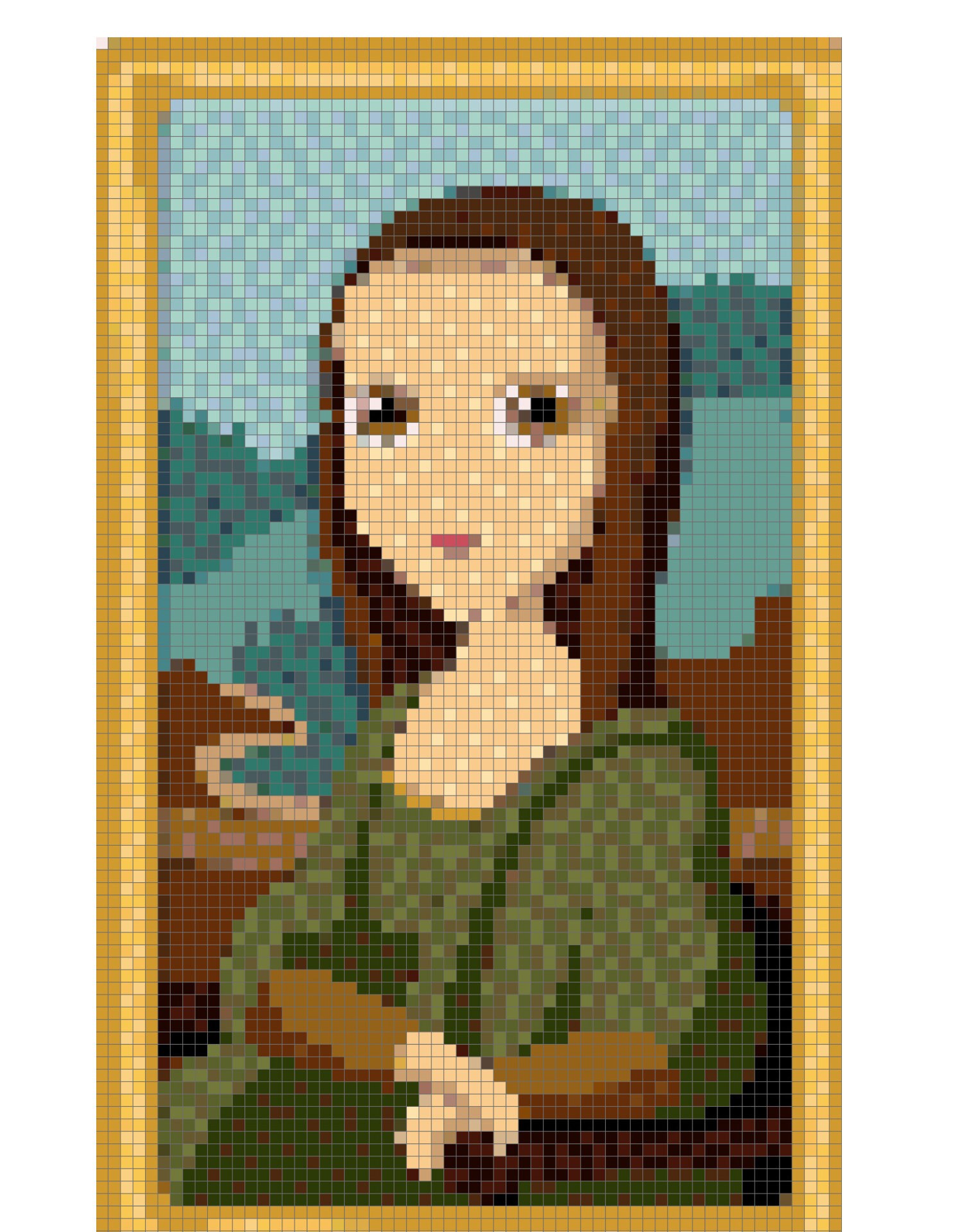 Cross-stitch Pattern, Miniature, Mona Lisa, Leonardo Da Vinci ...