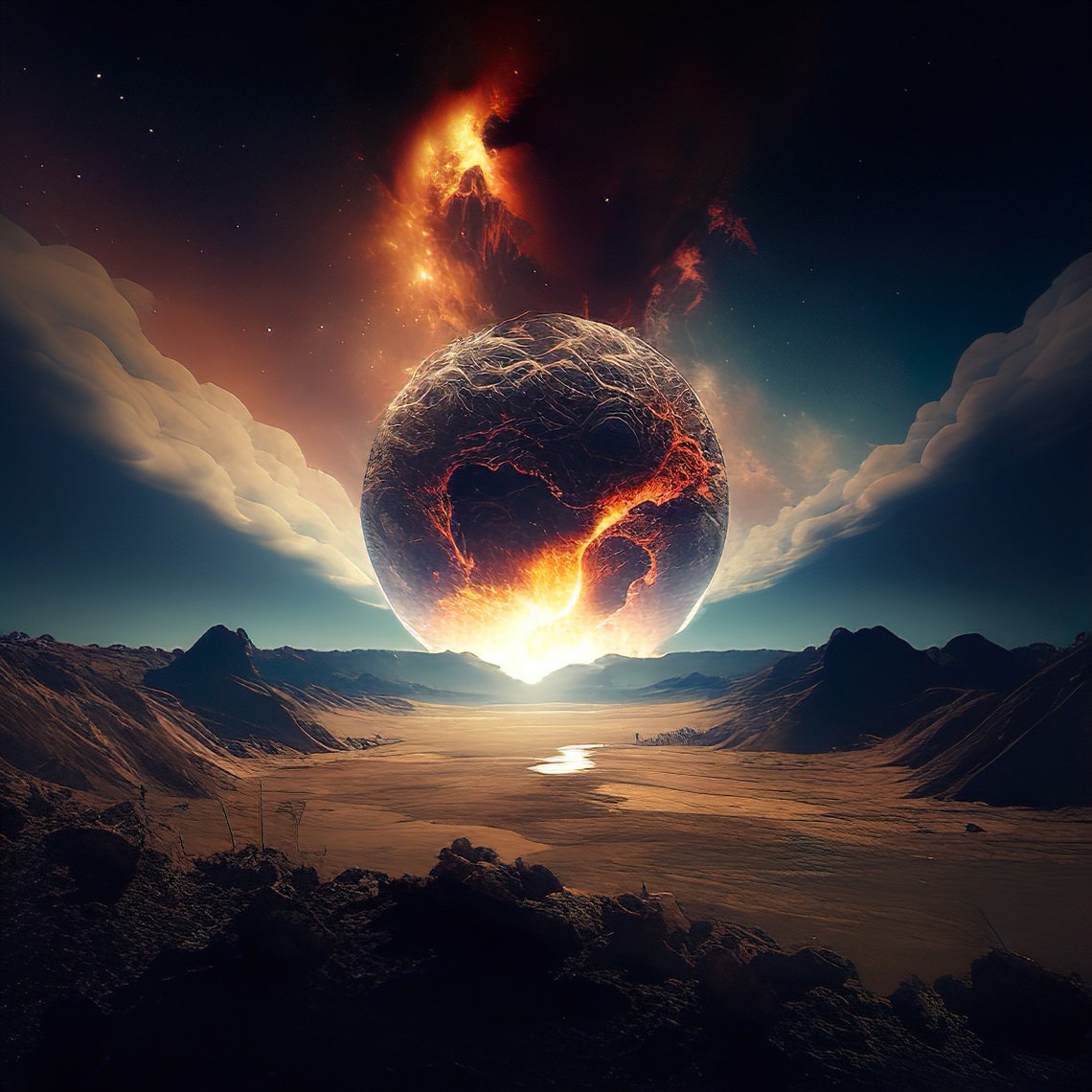 Earth Space Universe Exploding Milky Way Destroyed Moon Light Judgement ...