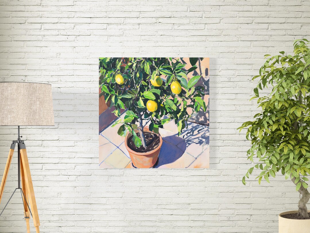 Mediterranean Lemon Tree Canvas Sign - Etsy