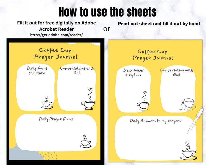 Coffee Cup Prayer Journal Digital and Printable Download - Etsy