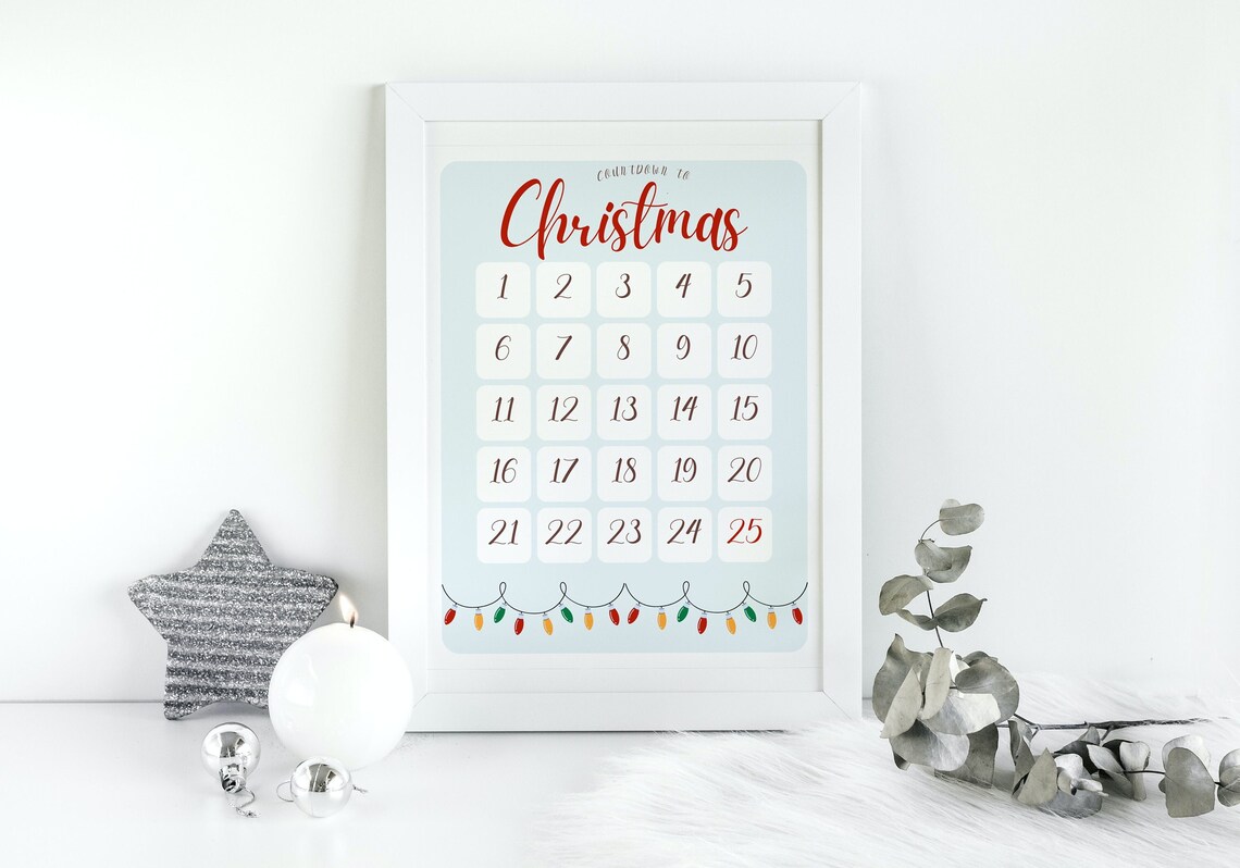 INSTANT DOWNLOAD Christmas Countdown Calendar for Children - Printable ...