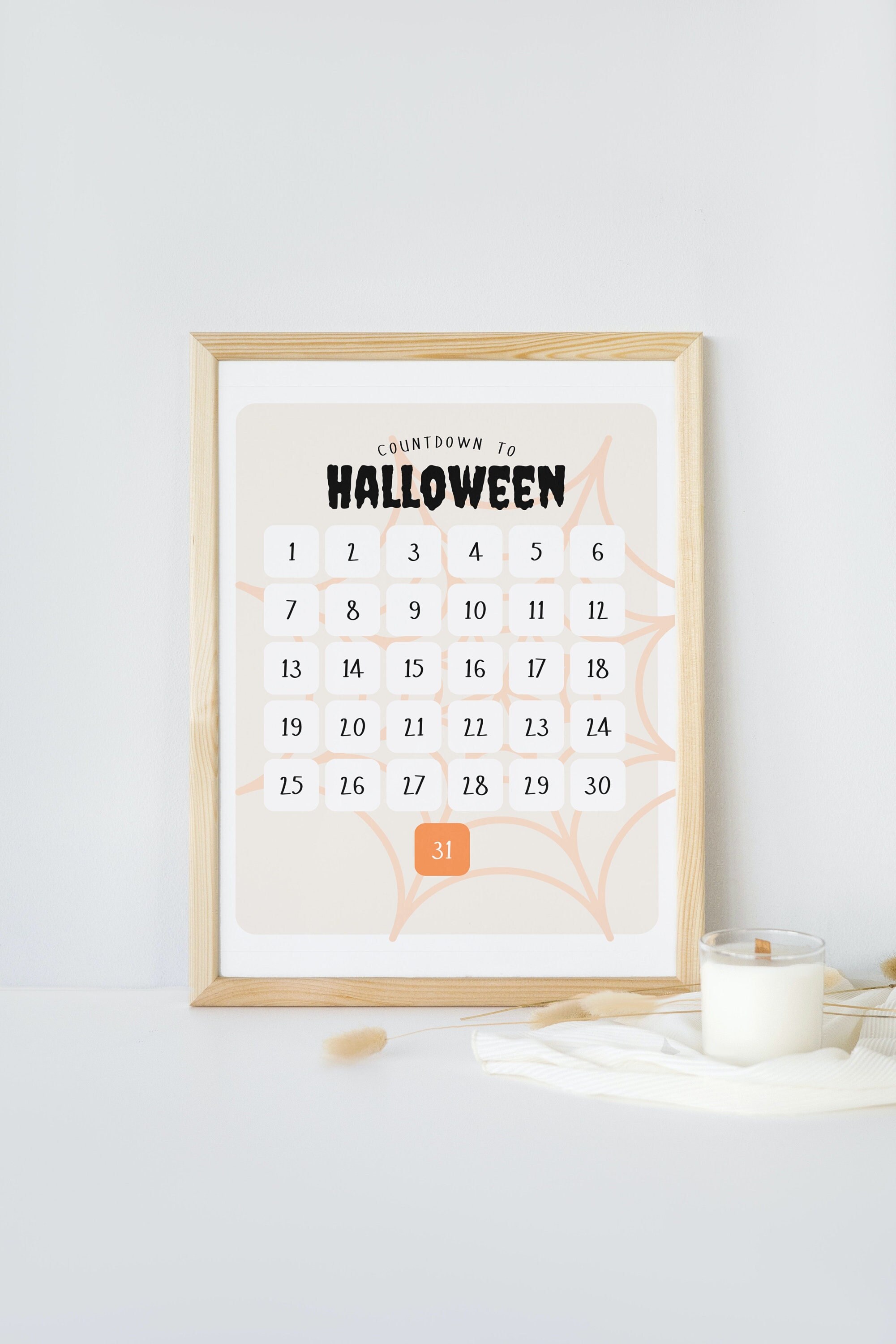 INSTANT DOWNLOAD Halloween Countdown Calendar for Children Printable ...