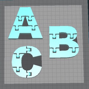 Partially Articulated Alphabet STL - Etsy