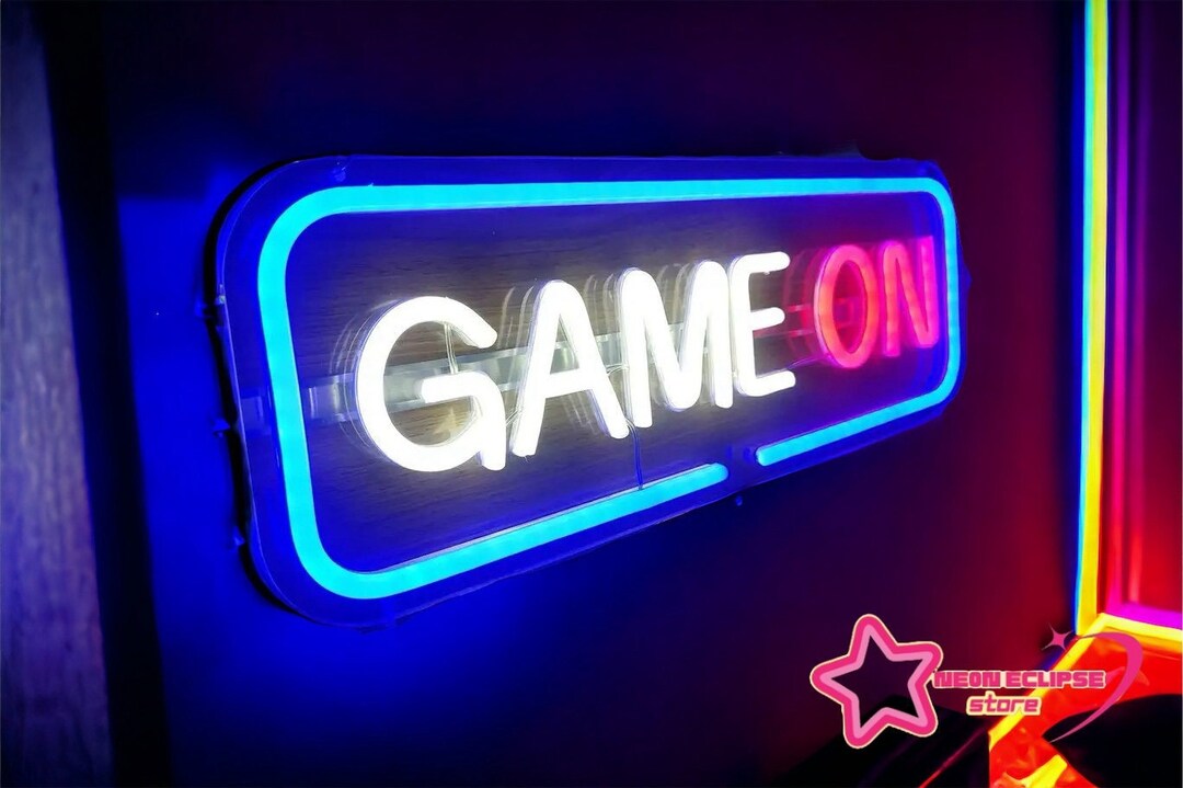 GAME ON Neon Light, Home Decor, Neon Light Game Console, Gaming Setup ...