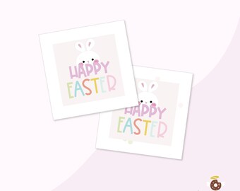 Printable Tag Happy Easter 2 Square - Etsy