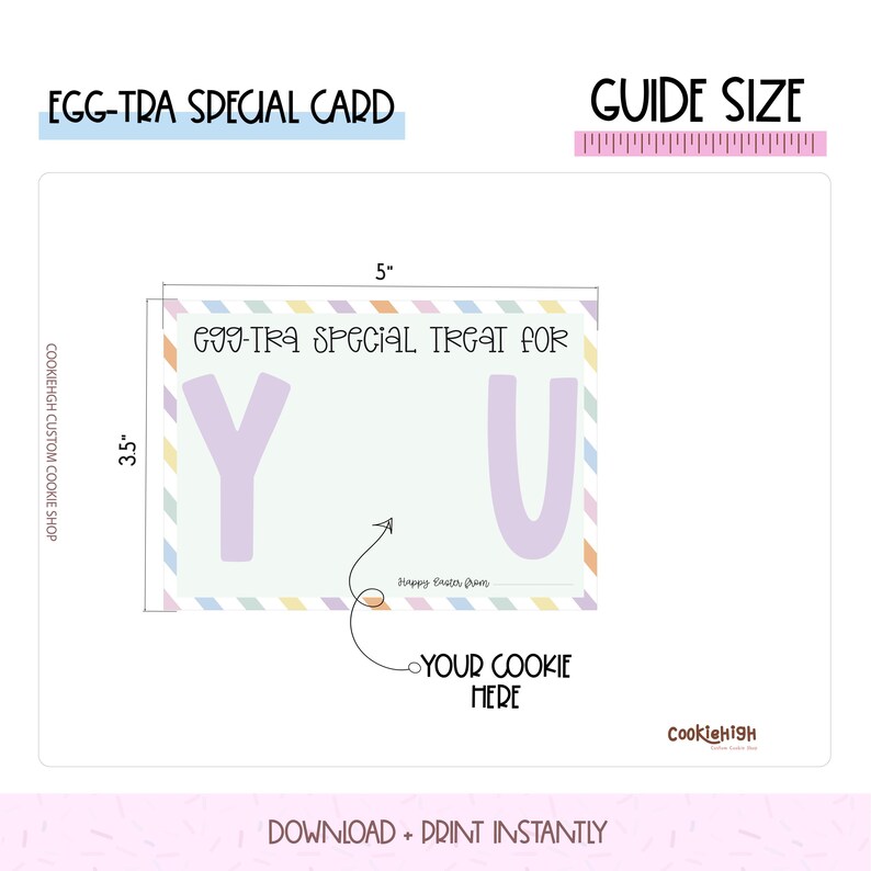 Printable Easter Cookie Card – Egg-tra Special Treat for You 3.5x5" PDF ...