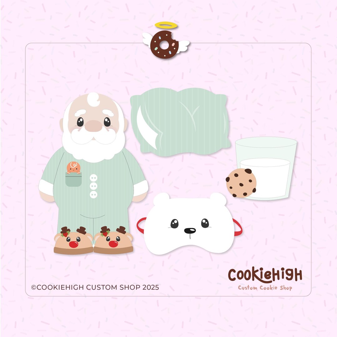 Sleeping Santa Cookie Cutter Set Stl + PNG Image for Eddie - Digital ...