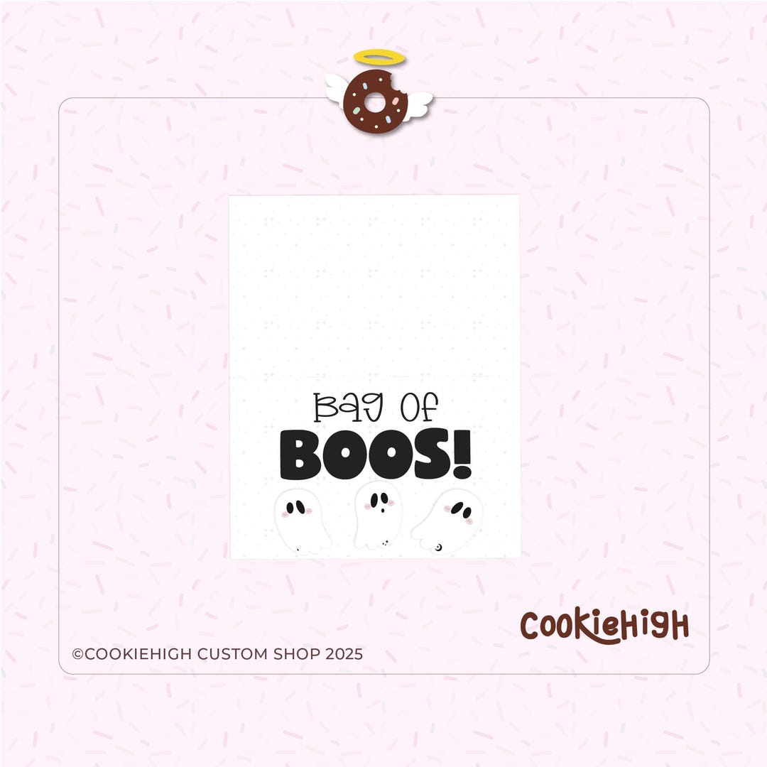PRINTABLE BAG TOPPER - Bag of Boos | 5x4 Inch Halloween Gift Labels ...