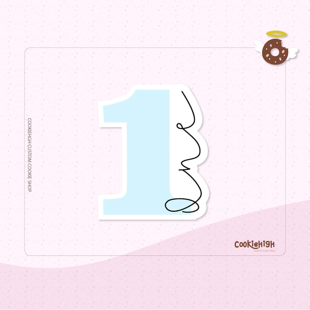 Hand Lettered Number One Cookie Cutter STL Files | Instant Download! - Etsy