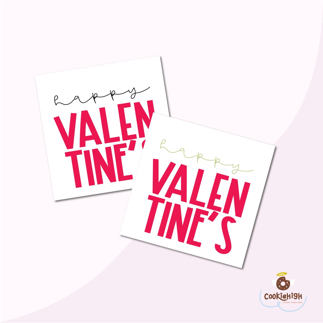PRINTABLE TAG - Happy Valentine's Day - 2x2" Square - Etsy