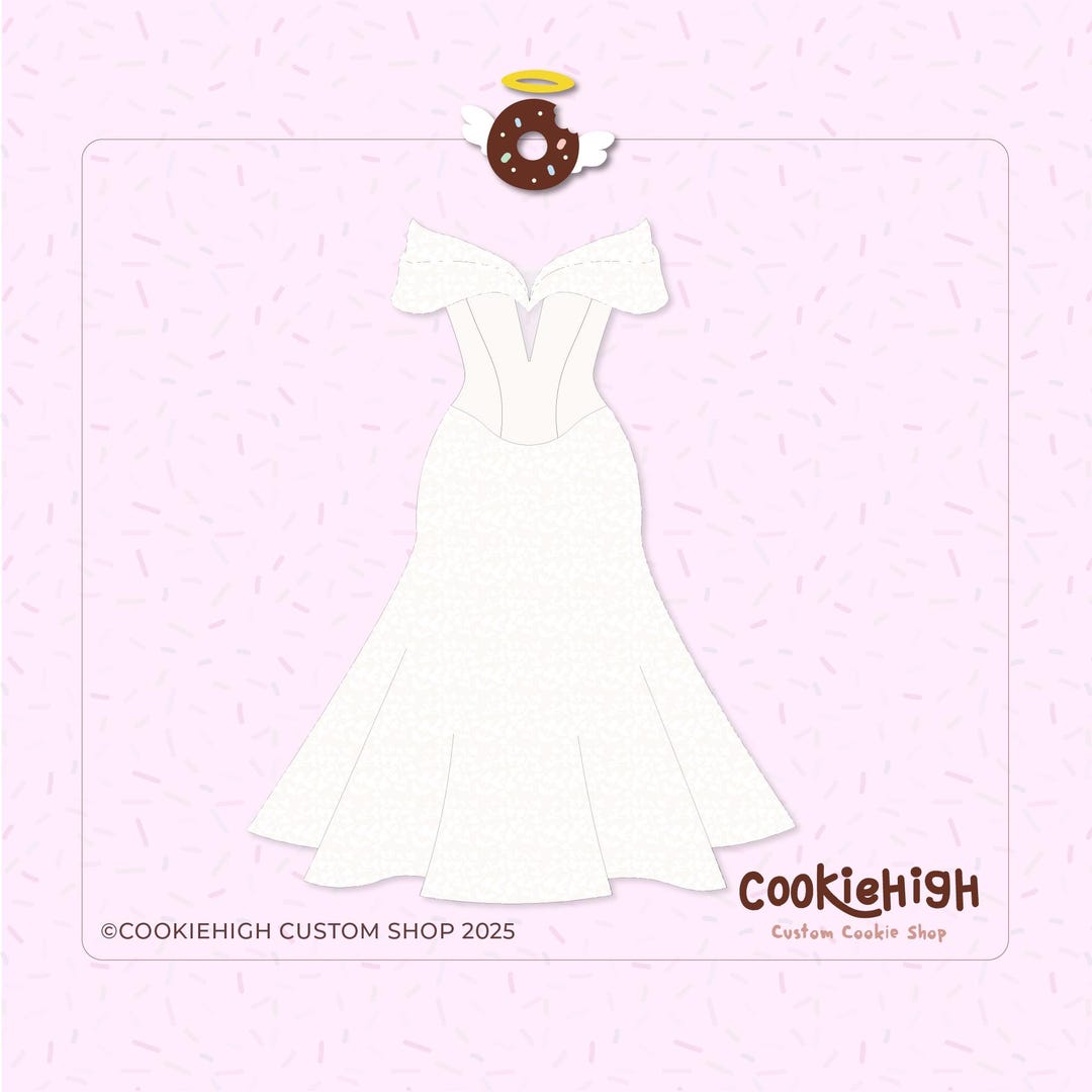 Princess Wedding Dress Cookie Cutter .stl + PNG Image of Eddie ...