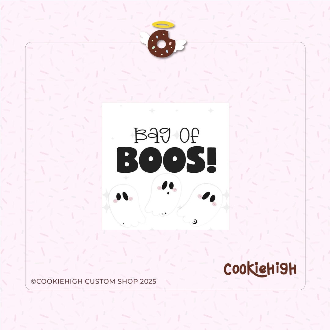 Bag of BOOS Gift Tag: Halloween Treat Favor Labels (digital Download ...