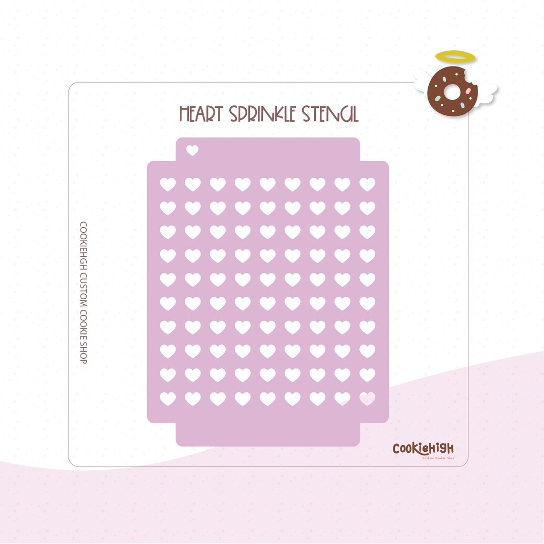 Physical: Heart Sprinkle Stencil Multiple Size Options - Etsy