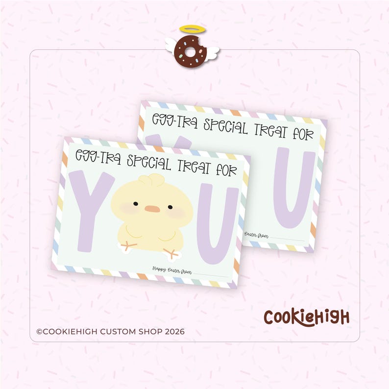 Printable Easter Cookie Card – Egg-tra Special Treat for You 3.5x5" PDF ...