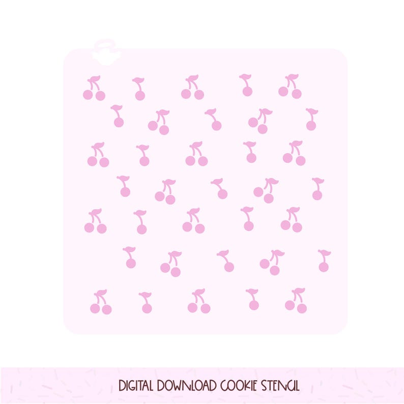 Digital: Cherry Grid Stencil Cut | SVG PNG Instant Download for Cookie ...