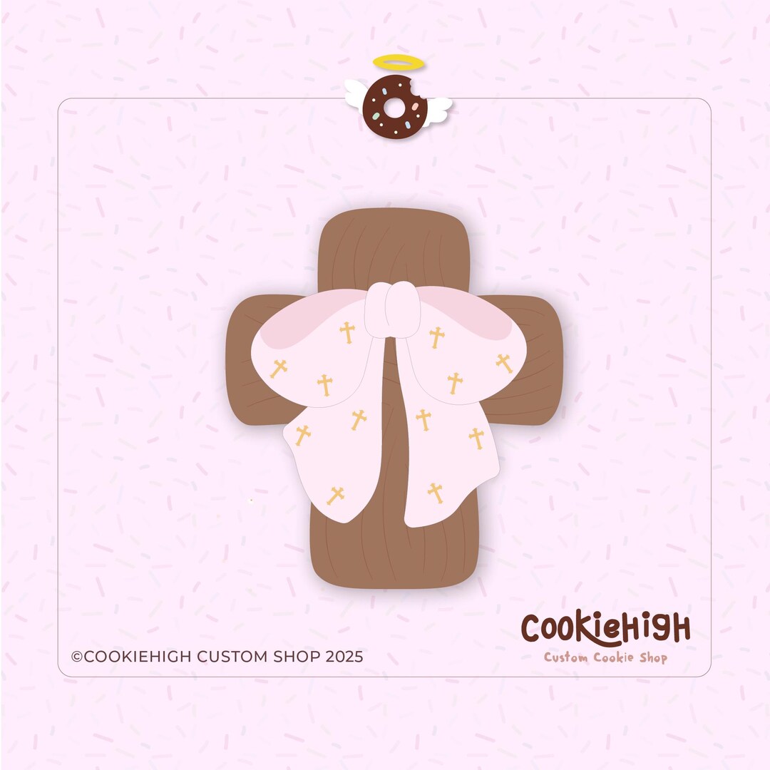 Cross Coquette Bow Cookie Cutter .stl + PNG Image of Eddie! | Instant ...