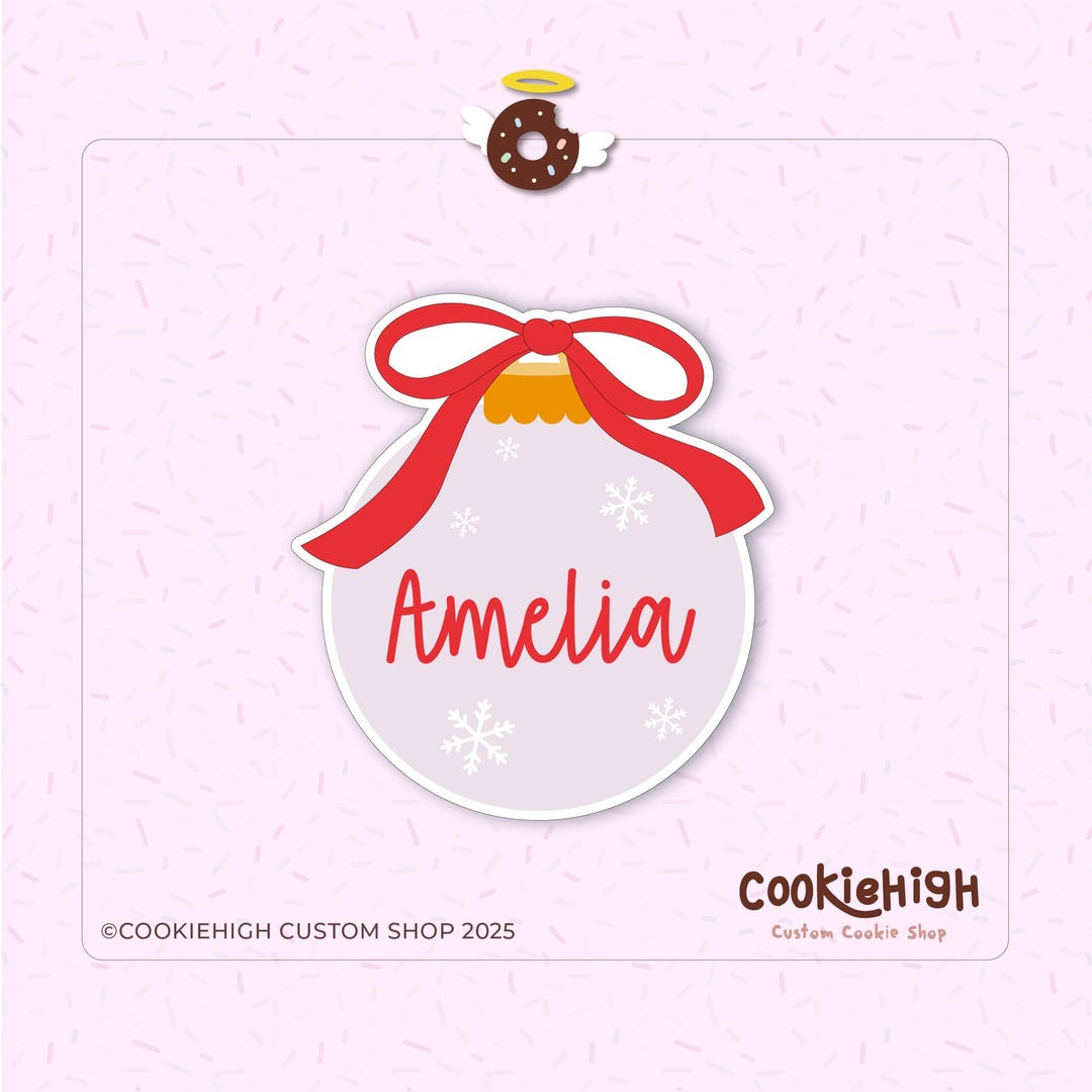 Christmas Coquette Bauble Cookie Cutter .stl + PNG Image of Eddie ...