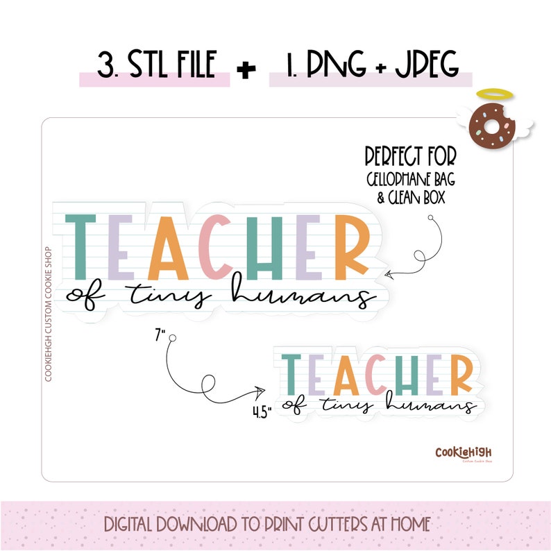 Skinny Teacher Tiny Humans Plaque Cookie Cutter .stl | Instant Download ...