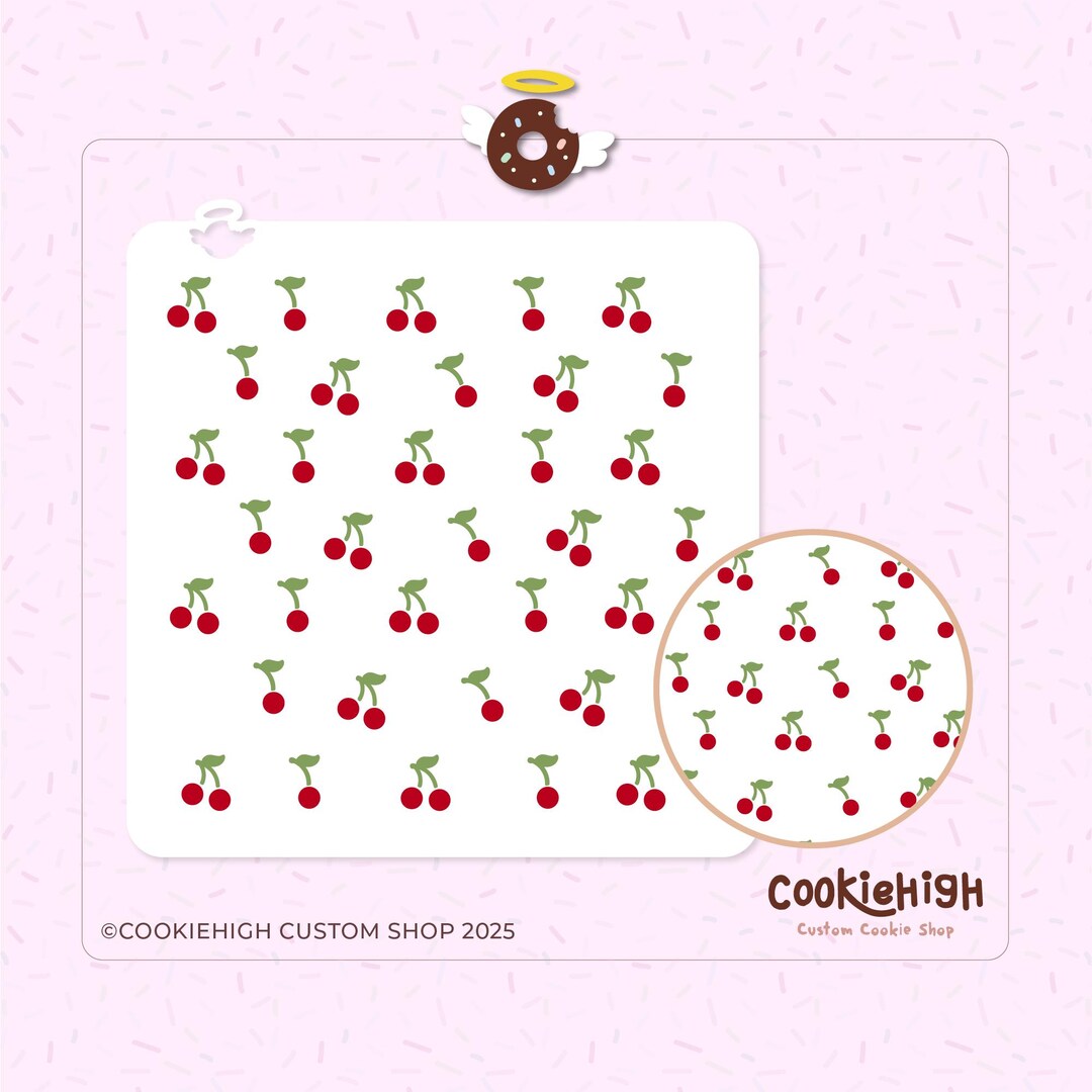 Cherry Grid Cookie Stencil: SVG PNG Cutting File (digital Download) - Etsy