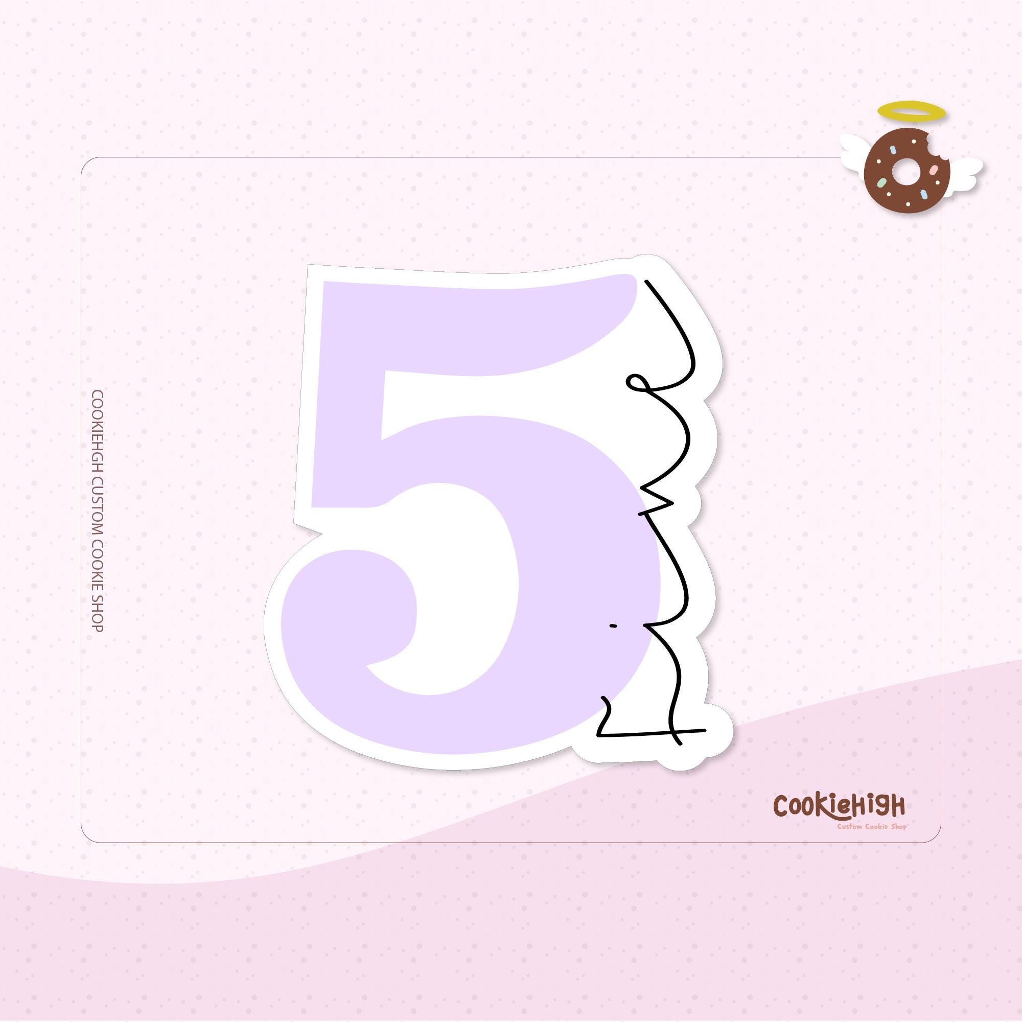 Hand Lettered Number Five Cookie Cutter STL Files | Instant Download ...