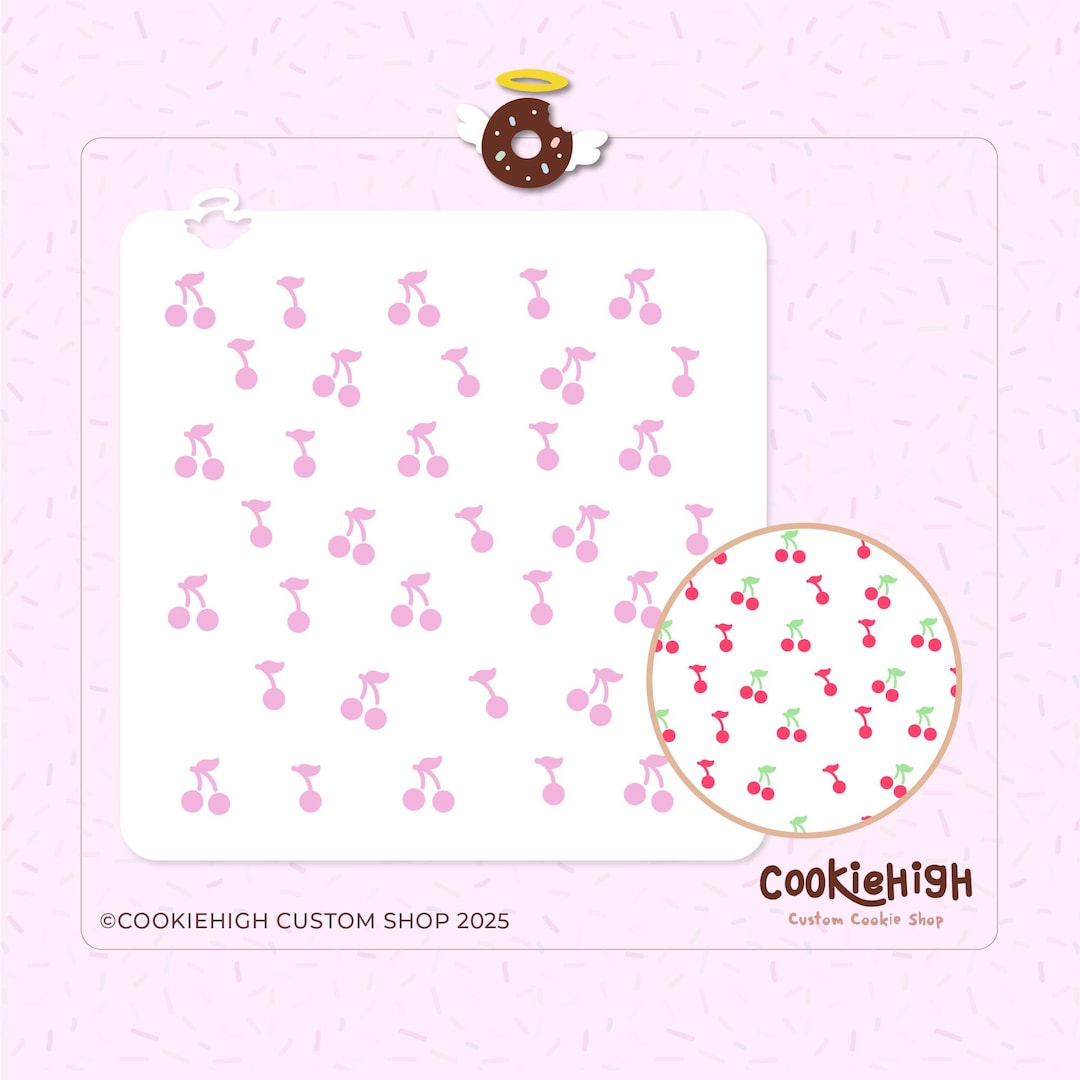 Digital: Cherry Grid Stencil Cut | SVG PNG Instant Download for Cookie ...