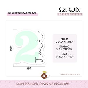 Hand Lettered Number Two Cookie Cutter STL Files Instant Download - Etsy