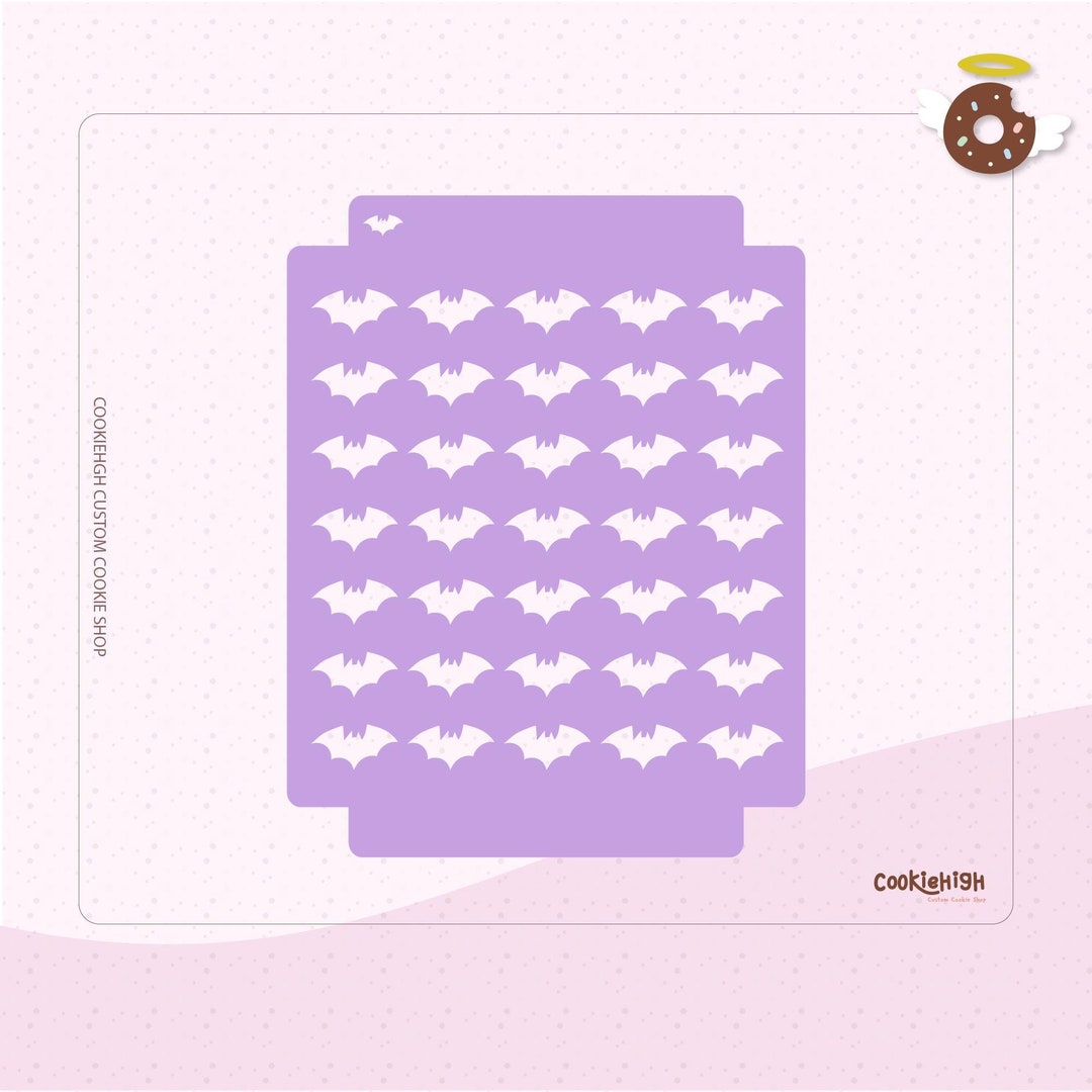 Digital: Bat Sprinkle Stencil 2 - STL File for 3D Printing | 3 Sizes ...