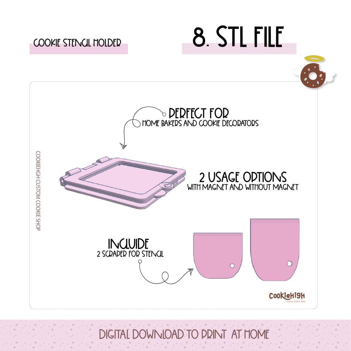 Digital - Cookie Stencil Holder STL File | 3D Printable Macaron ...