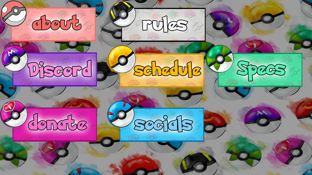 Pokemon, Pokeball Twitch or Kick Streamer Panels!! - Etsy