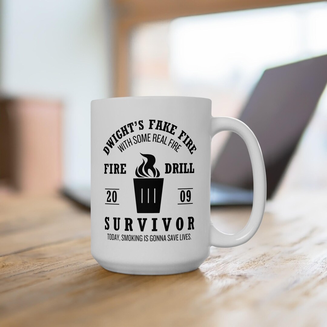 Dwight's Fake Fire Drill Survivor, Funny the Office US TV Show Coffee ...