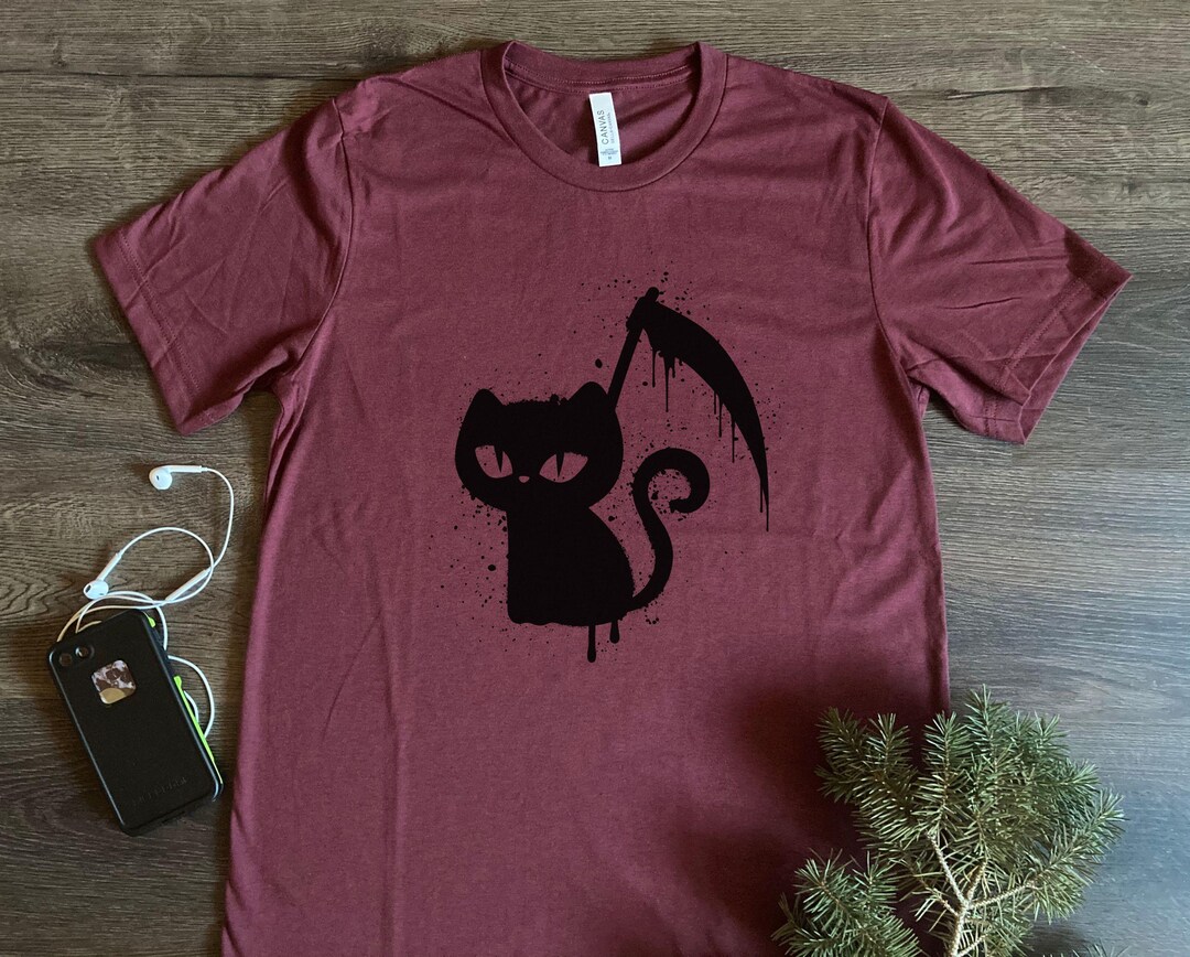 Reaper Kitty, Funny Cute Grim Death Cat Humor Tshirt Gift, Punk Goth ...