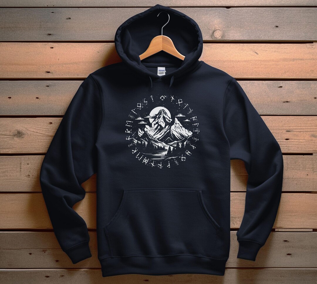 Not All Who Wander Are Lost Viking Runes Hoodie, Wilderness Nature ...