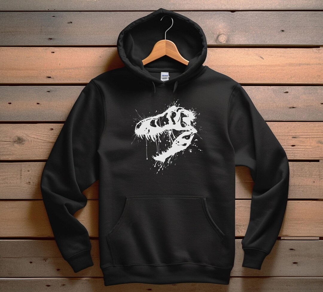 Trex, Tyrannosaurus Rex Fossil Dinosaur Lover Skull Hoodie Gift, Punk ...