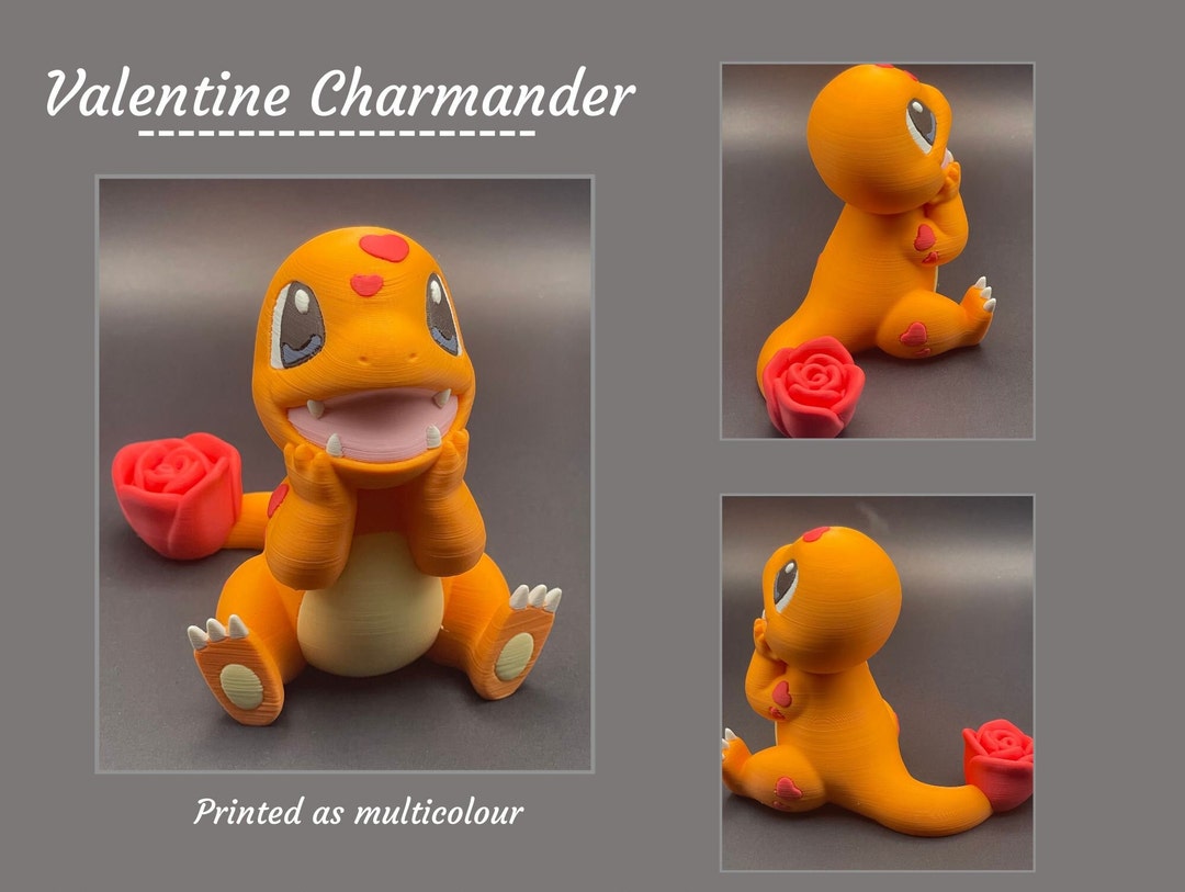 3D Printed Multicolour Valentines Day Charmander - Etsy