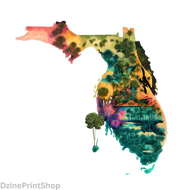 Florida PNG, JPG Florida Digital Print Florida Wall Decor Florida Gift ...