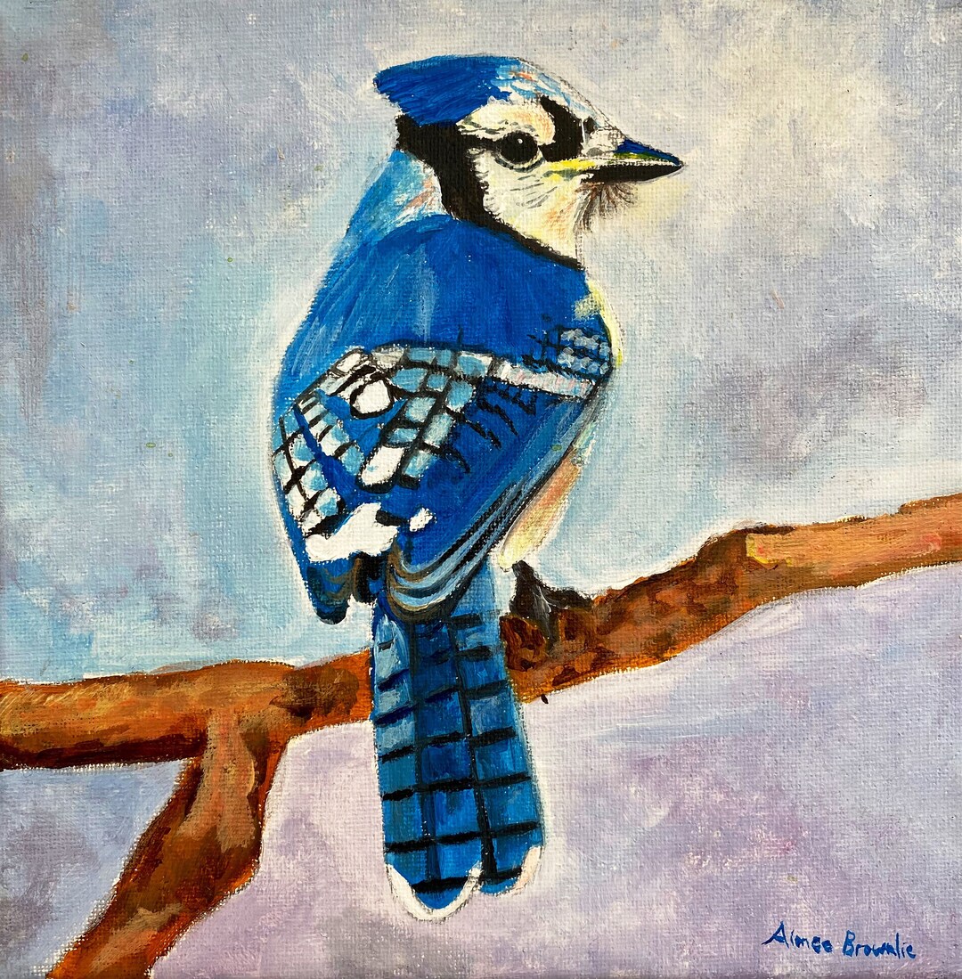 Glorify Original Blue Jay Painting - Etsy