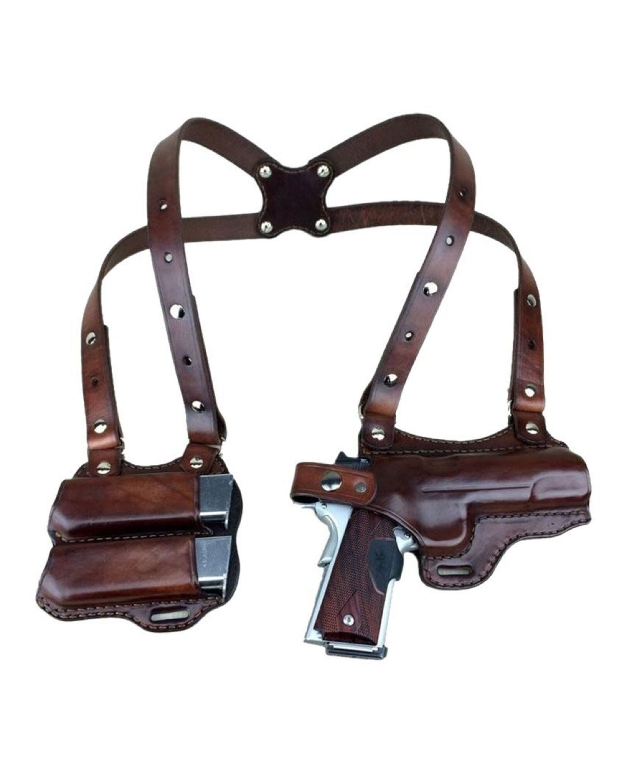 Handmade 1911 Shoulder Holster With Magazine Carrier Custom Sizes ...